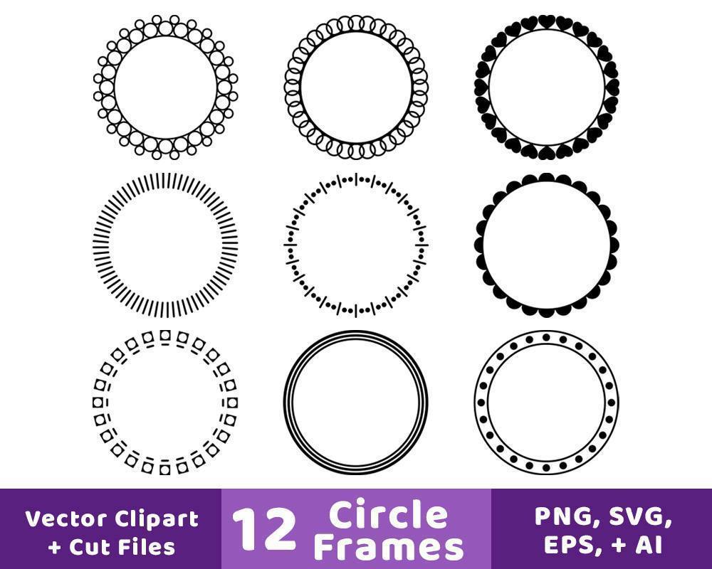 12 Circle Frames Clipart | The Digital Download Shop