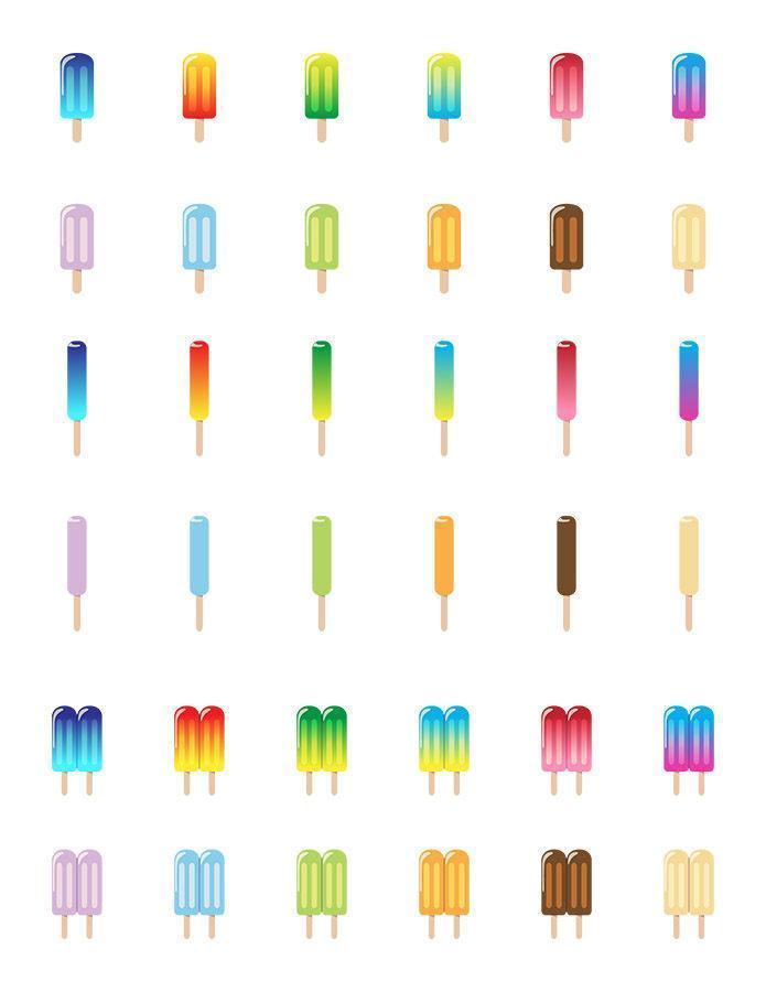 36 Colorful Popsicles Clipart | The Digital Download Shop