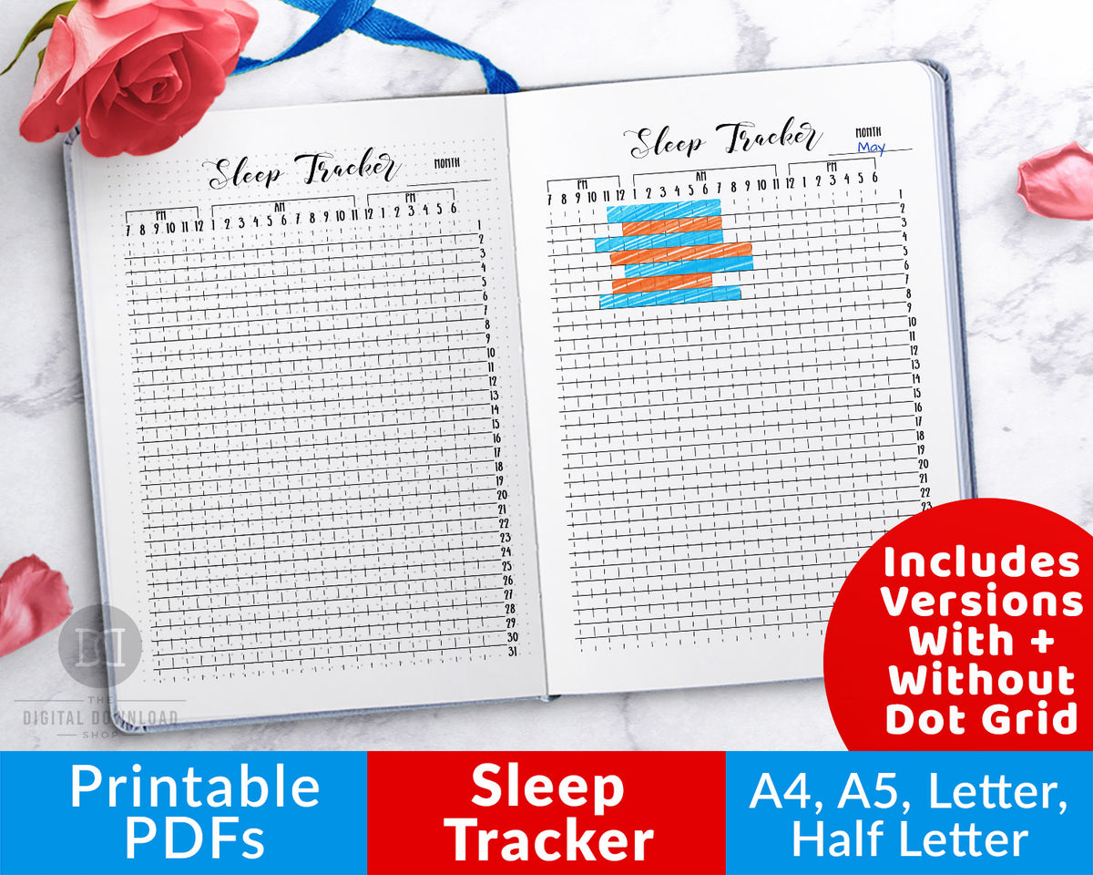 Sleep Tracker Bullet Journal Printable | The Digital Download Shop