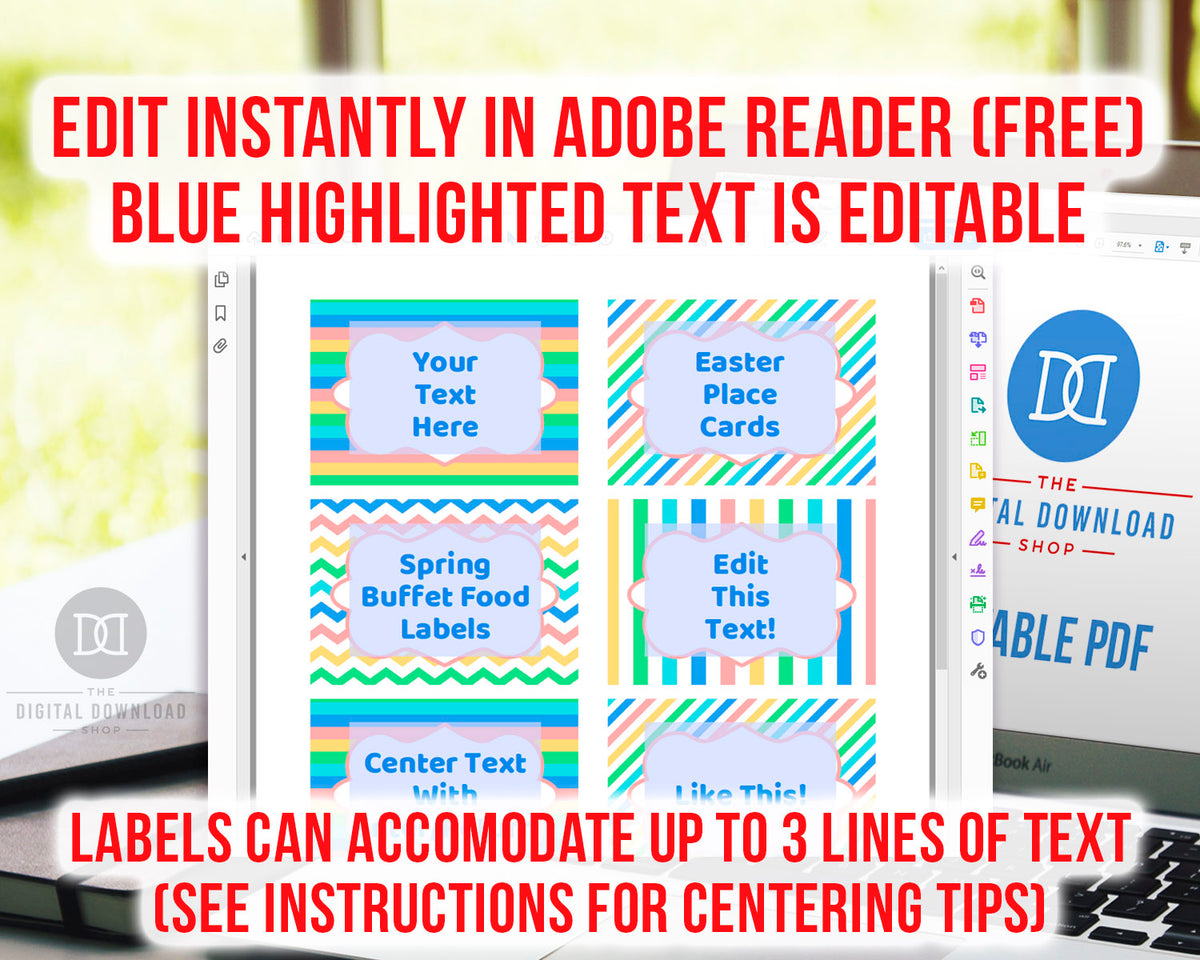 Easter Labels Printable- Rectangle | The Digital Download Shop