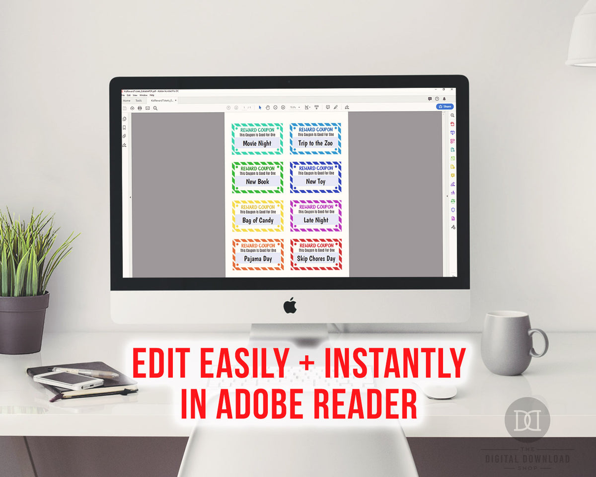 Kids Reward Tickets Editable Printable | The Digital Download Shop