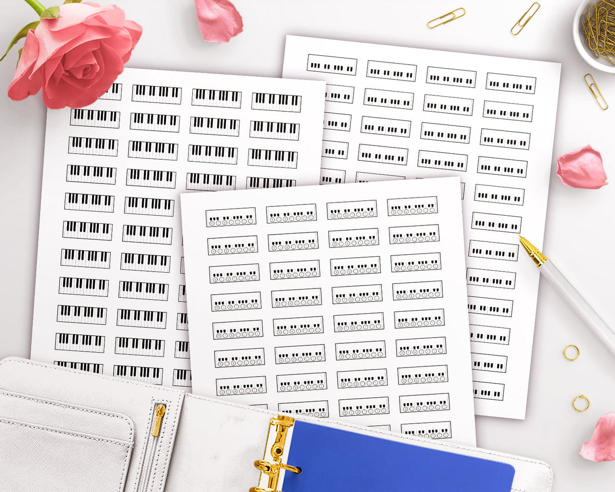 Piano Habit Tracker Printable Planner Stickers | The Digital Download Shop