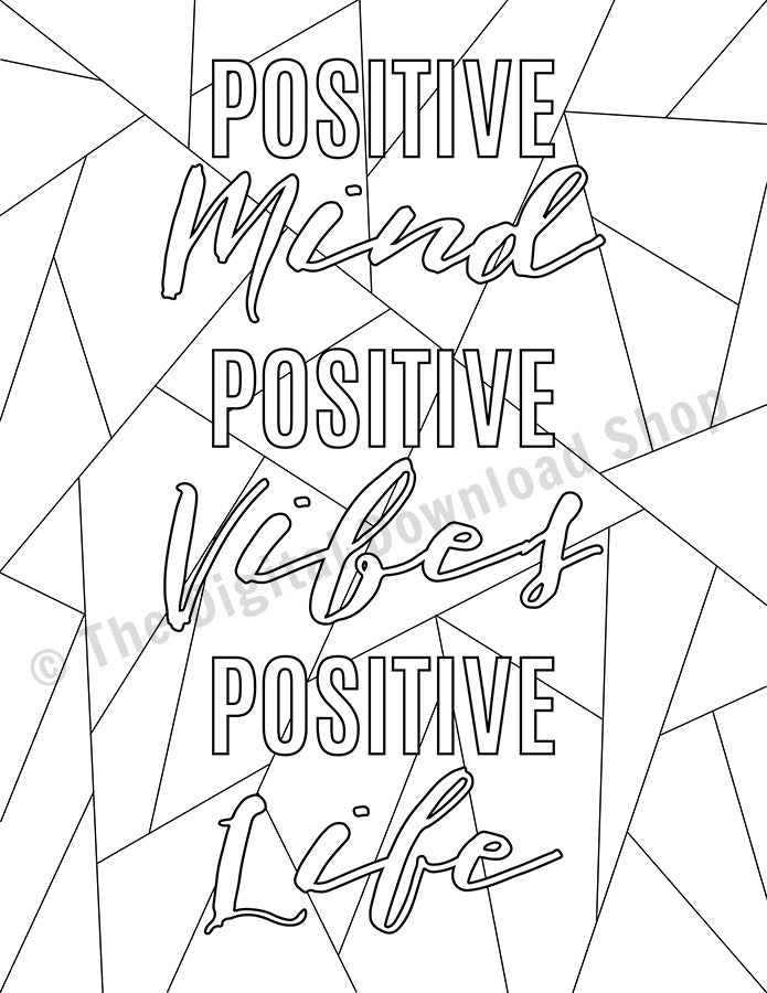 positive thinking coloring pages