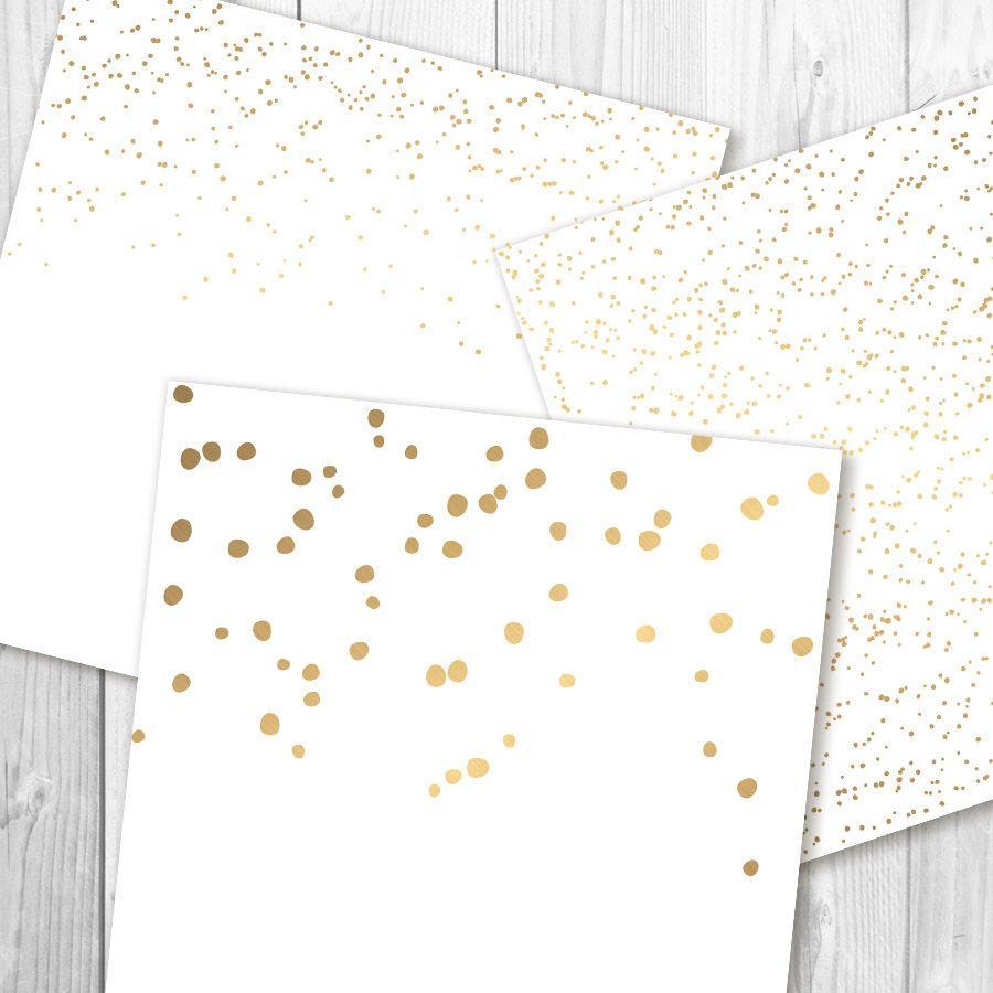 Confetti Gold Digital Papers | The Digital Download Shop