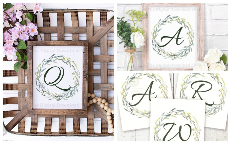 Free Printable Monogram Wall Art | The Digital Download Shop
