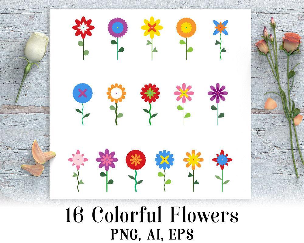 16 Flowers Clipart | The Digital Download Shop