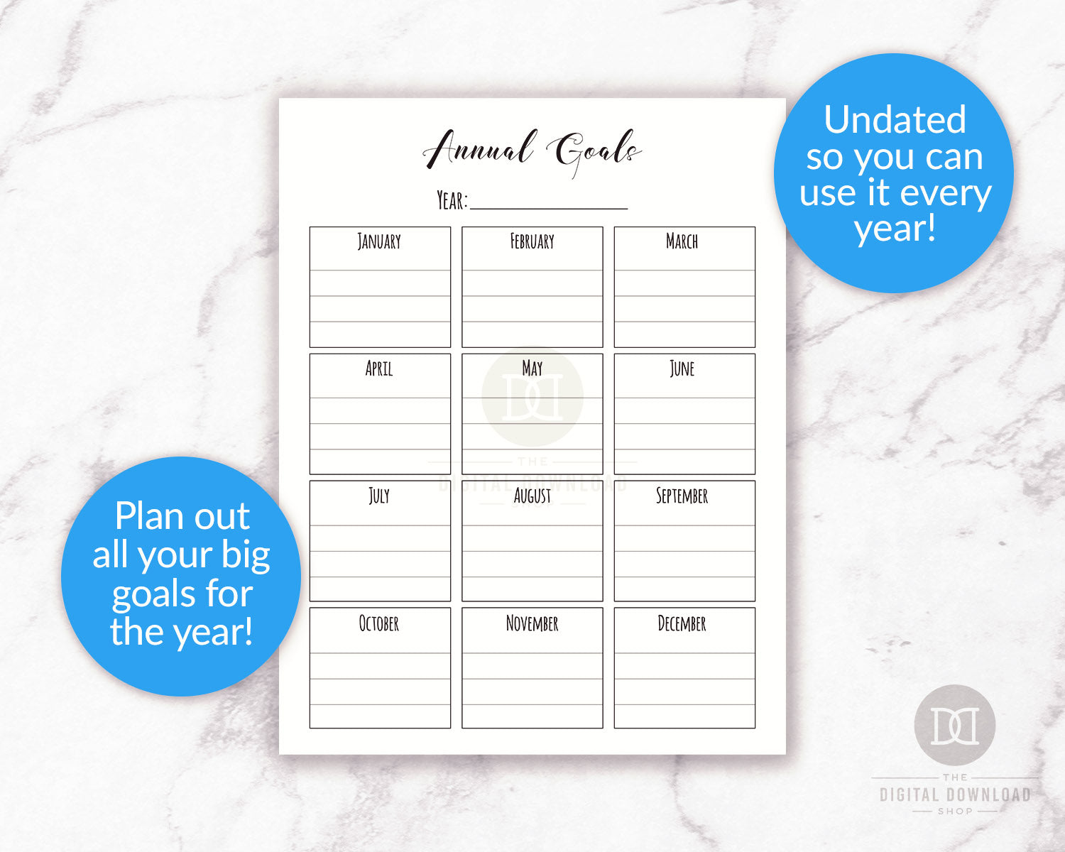 Goal Planner Printables Bundle | The Digital Download Shop
