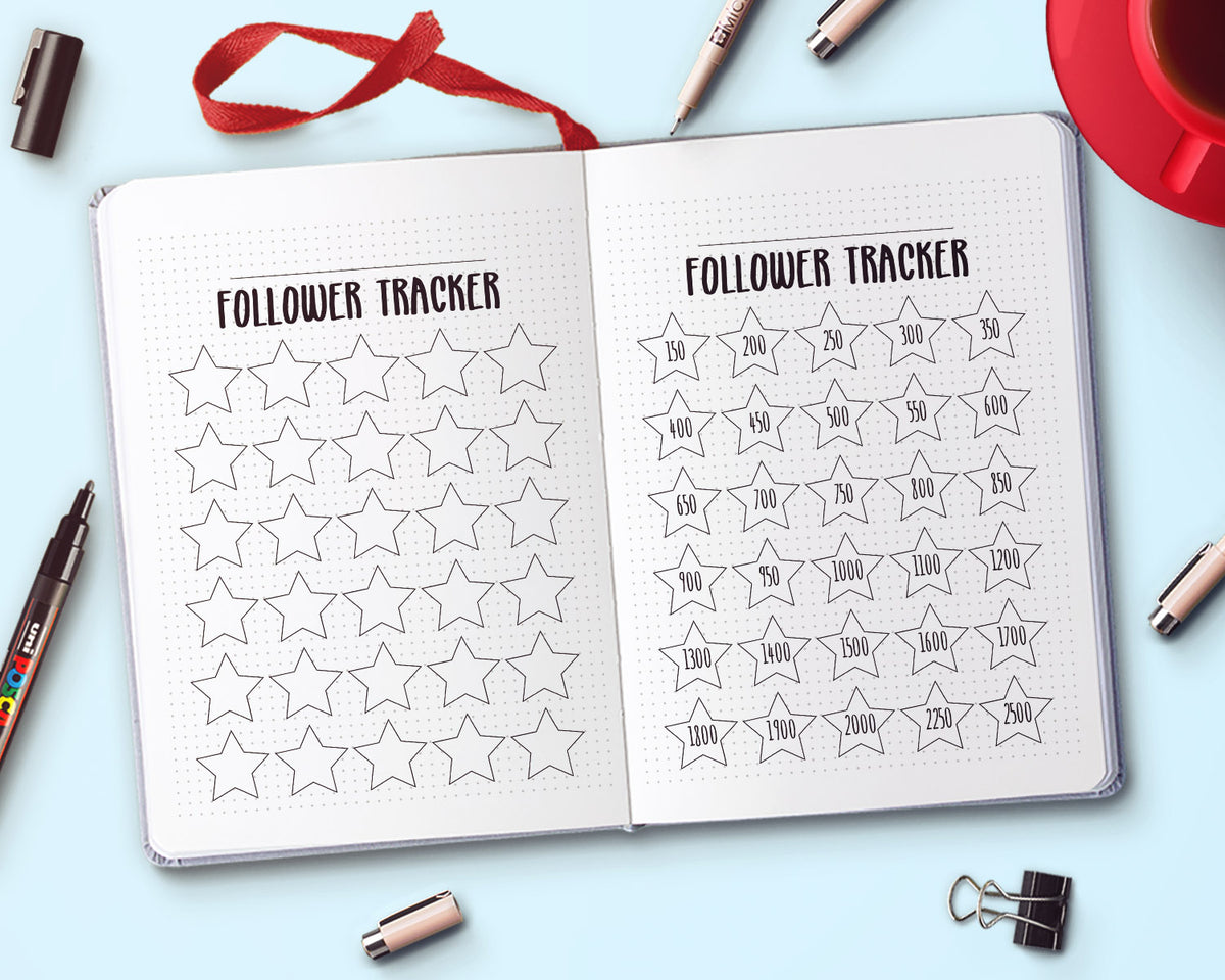 Bullet Journal Follower Growth Tracker Printable | The Digital Download ...