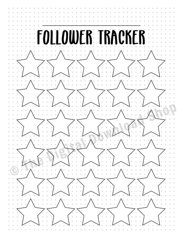 Bullet Journal Follower Growth Tracker Printable | The Digital Download ...