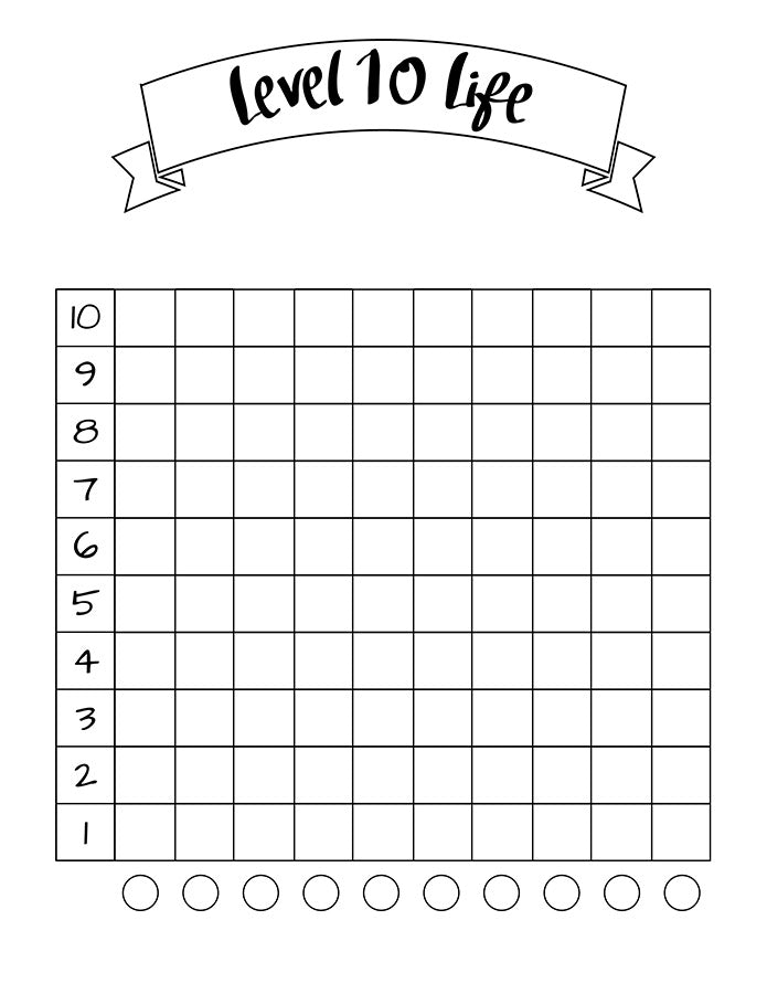 Level 10 Life Chart Printable | The Digital Download Shop