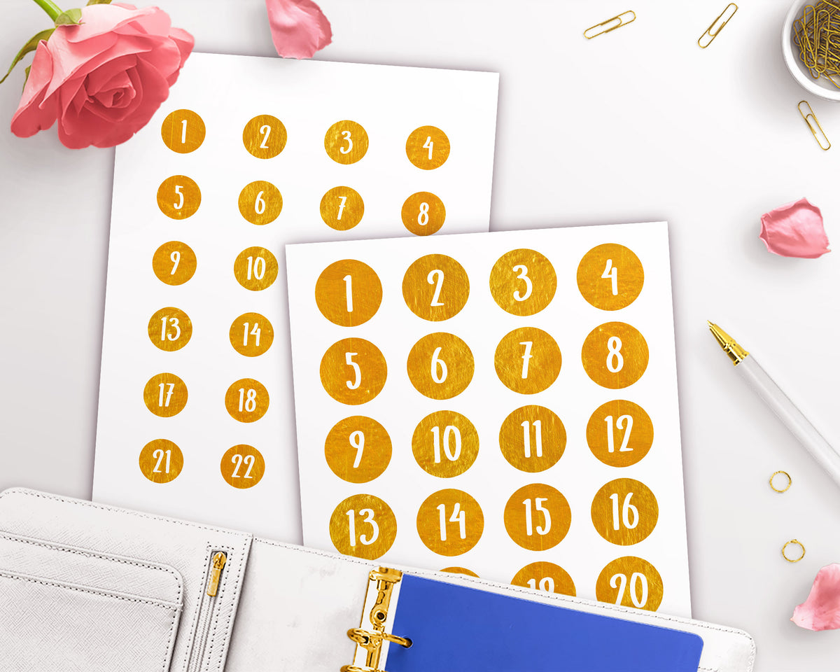 Christmas Advent Calendar Printable Stickers | The Digital Download Shop