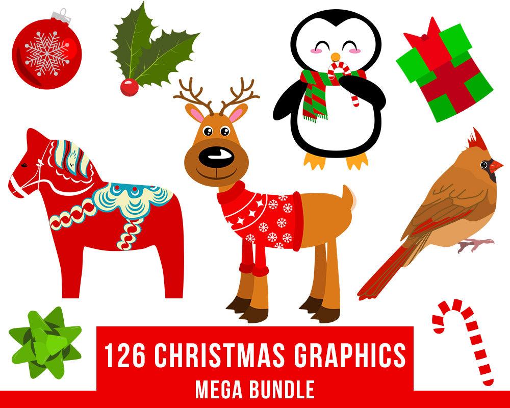 126 Christmas Clipart Mega Bundle | The Digital Download Shop