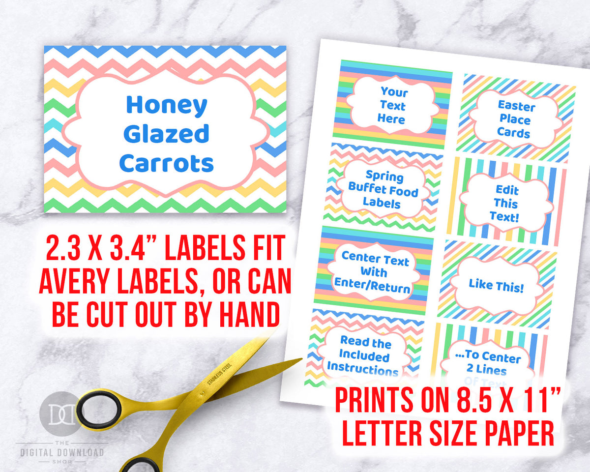 Easter Labels Printable- Rectangle | The Digital Download Shop