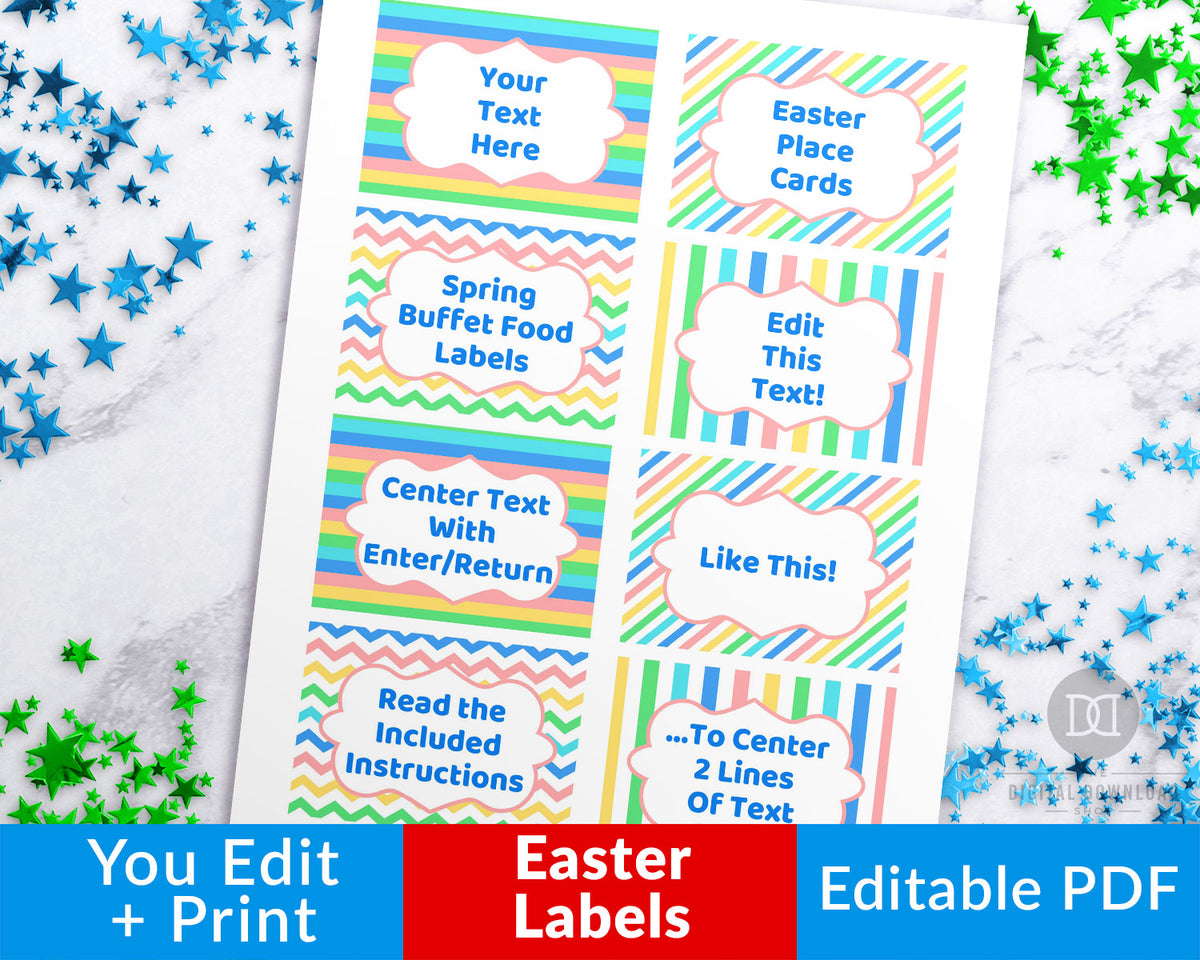 Easter Labels Printable- Rectangle | The Digital Download Shop