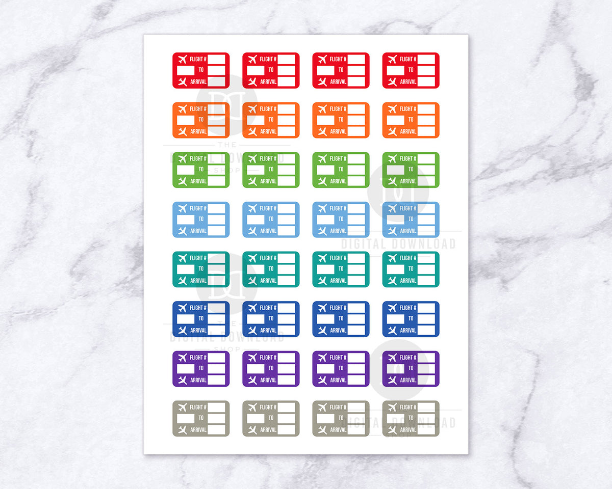 Flight Tracker Printable Planner Stickers | The Digital Download Shop