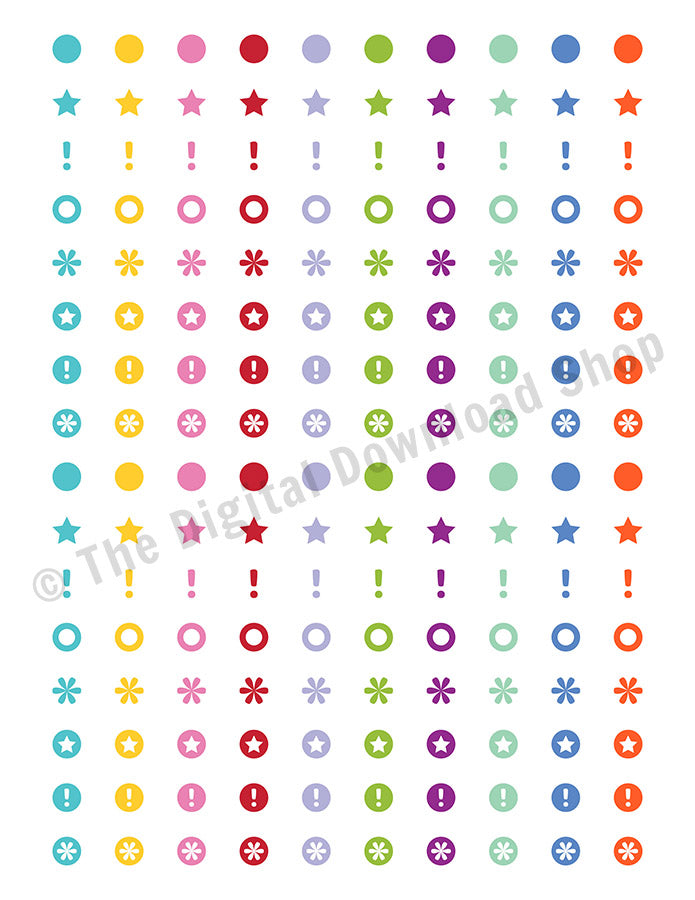 Important Marks Printable Planner Stickers | The Digital Download Shop