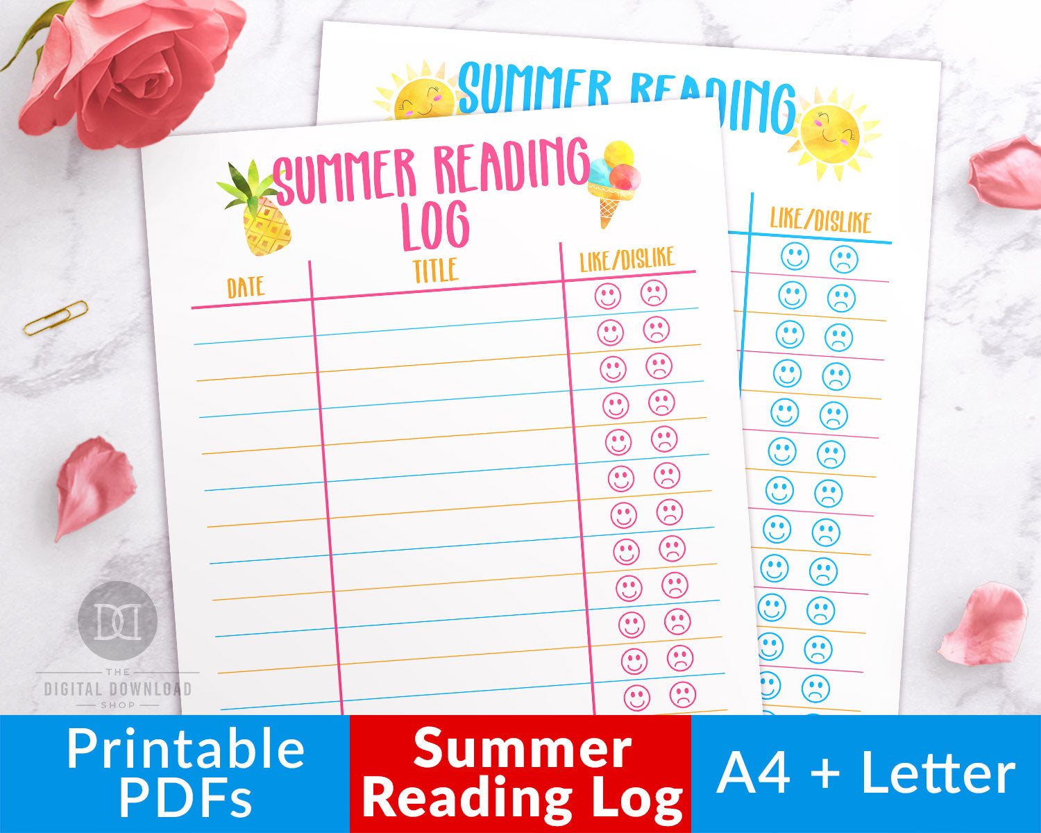 Summer Reading Log Printable | The Digital Download Shop