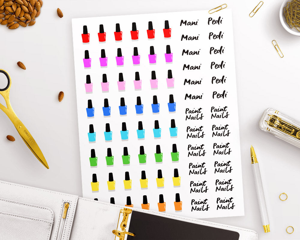 Nail Polish Printable Planner Stickers | The Digital Download Shop