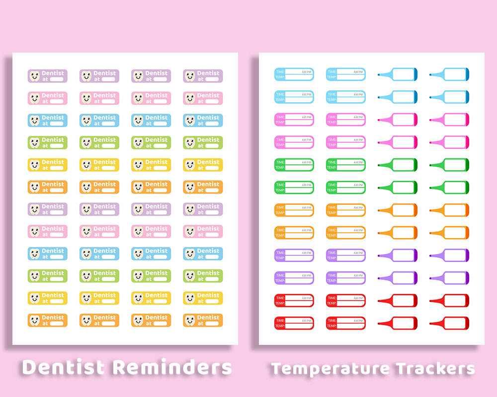 Planner Starter Kit- Health Stickers | The Digital Download Shop