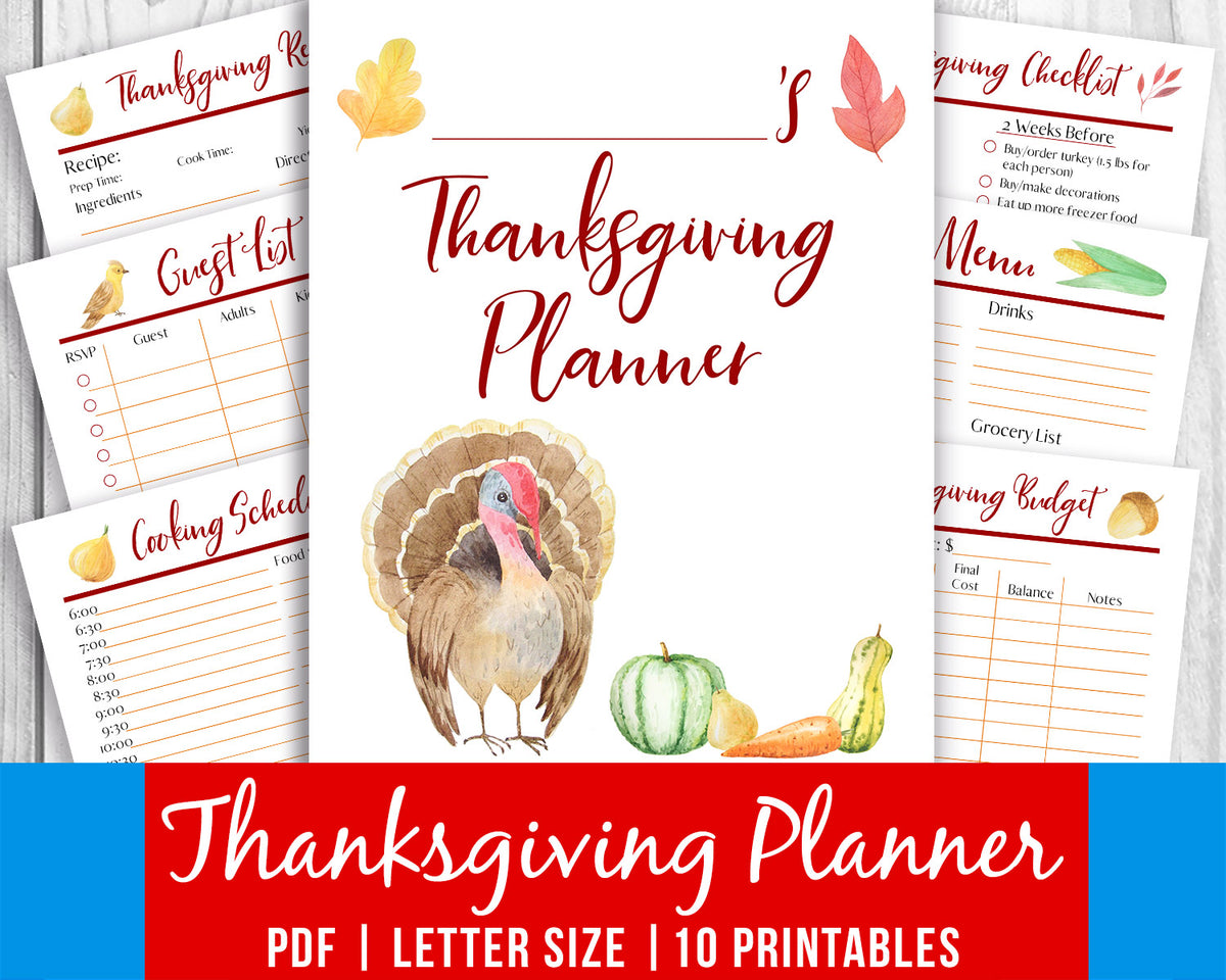Thanksgiving Planner Printable | The Digital Download Shop