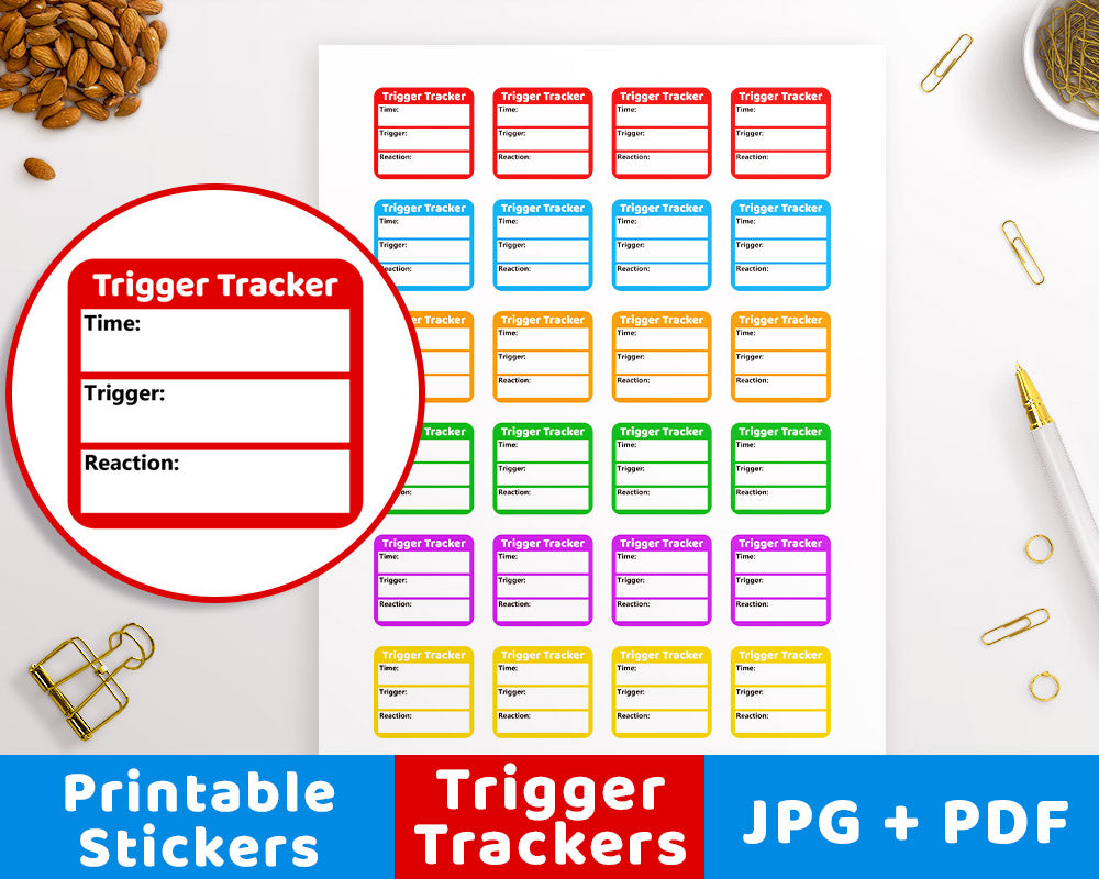 Trigger Tracker Printable Planner Stickers | The Digital Download Shop