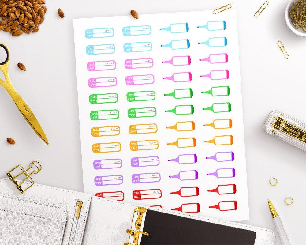 Temperature Tracker Printable Planner Stickers | The Digital Download Shop