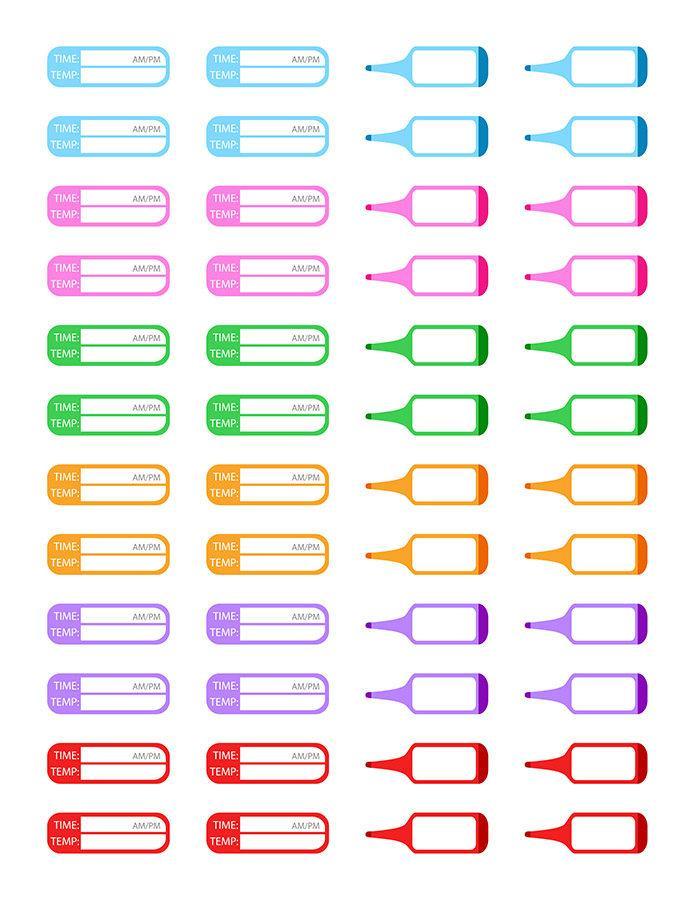 Temperature Tracker Printable Planner Stickers | The Digital Download Shop