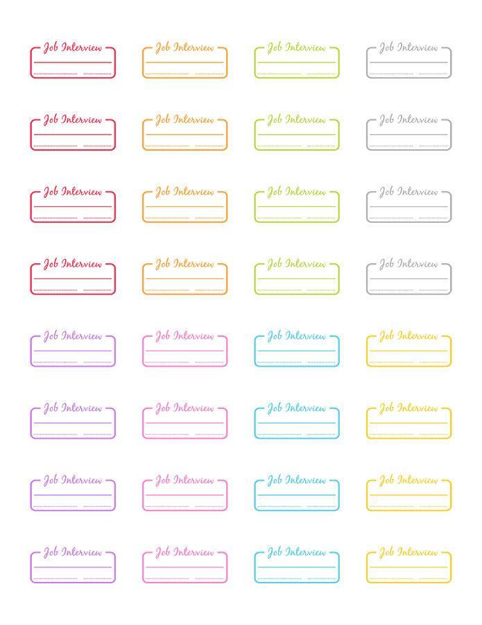 Job Interview Printable Planner Stickers | The Digital Download Shop