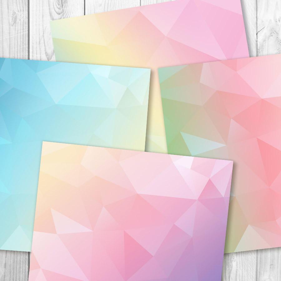 Pastel Rainbow Geometric Digital Paper | The Digital Download Shop