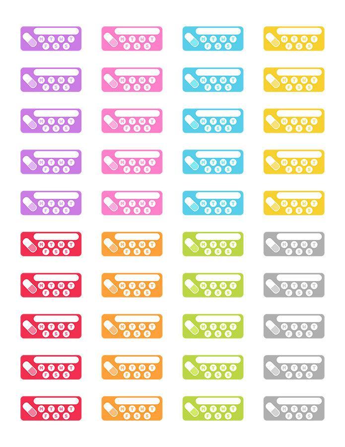 Pill Tracker Printable Planner Stickers | The Digital Download Shop