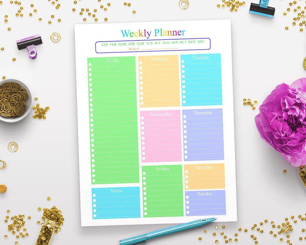 Weekly Planner Printable | The Digital Download Shop